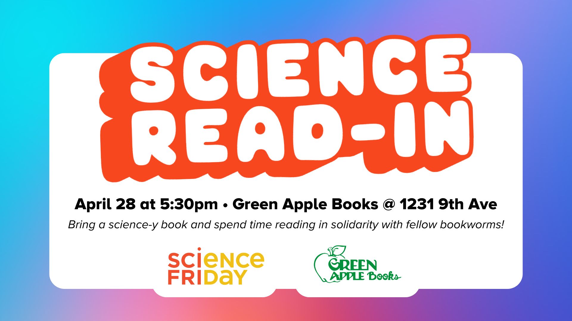 Bring A Book To Our Science Read-In in San Francisco!