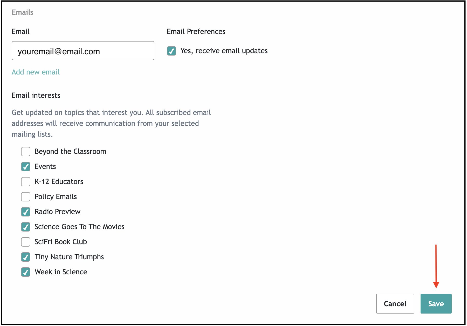 Managing Newsletter Preferences - Science Friday